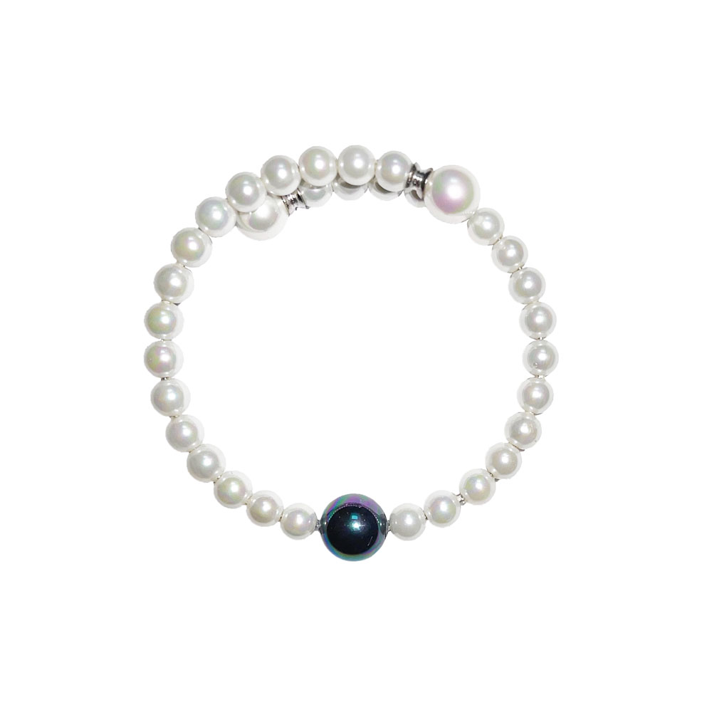 Bracelet en Perles de Majorque - 8 mm - Long. ajustable - France Perles