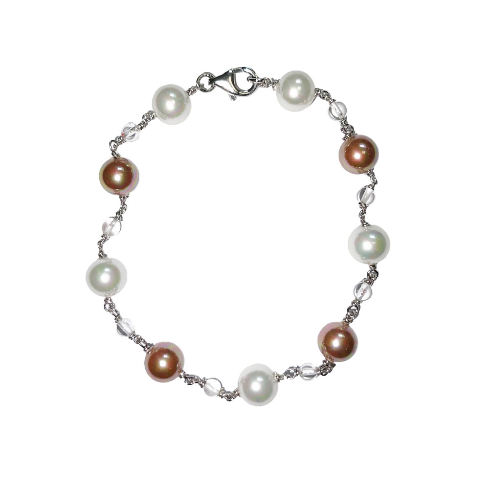 Bracelet en Perles de Majorque - 8 mm - Long. 20 cm - France Perles